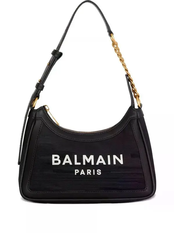 Balmain B-army Logo-plaque Chain Shoulder Bag - Black