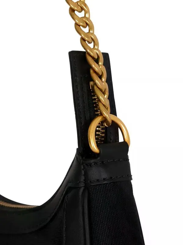 Balmain B-army Logo-plaque Chain Shoulder Bag - Black