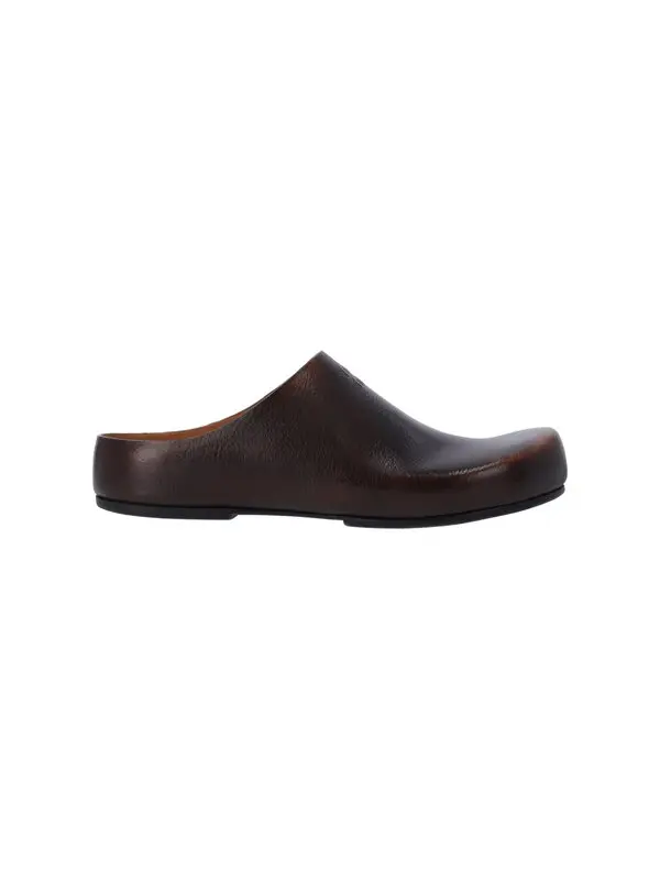 Miu Miu Leather Mules - Brown