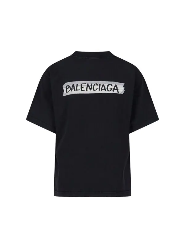 Balenciaga Masking Tape' T-shirt - Black