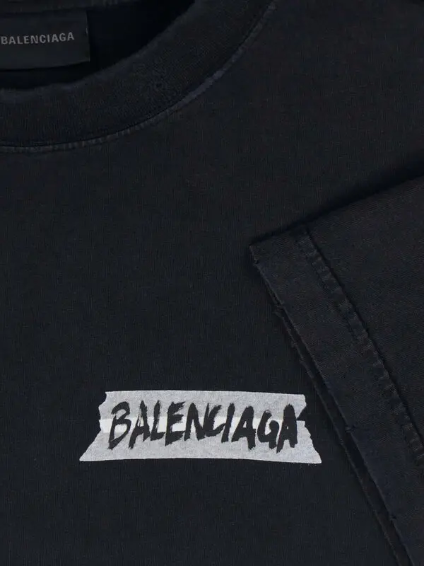 Balenciaga Masking Tape' T-shirt - Black