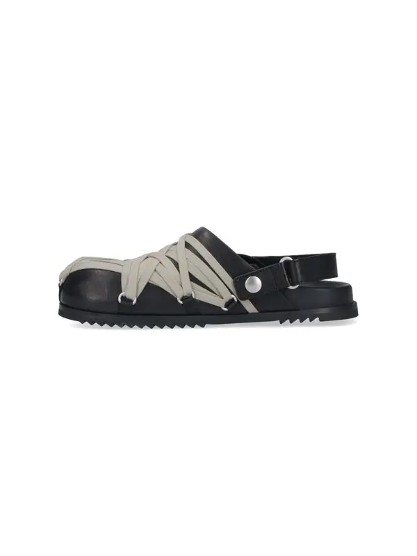 Rick Owens Megalace Granola Mules - Black