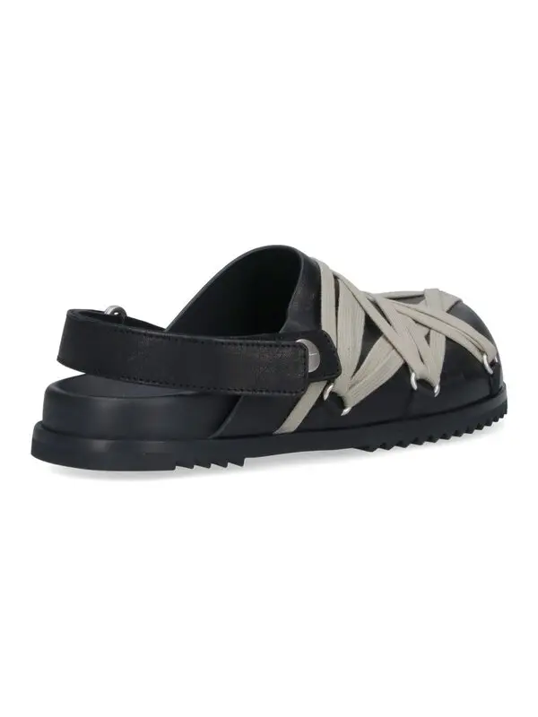 Rick Owens Megalace Granola Mules - Black