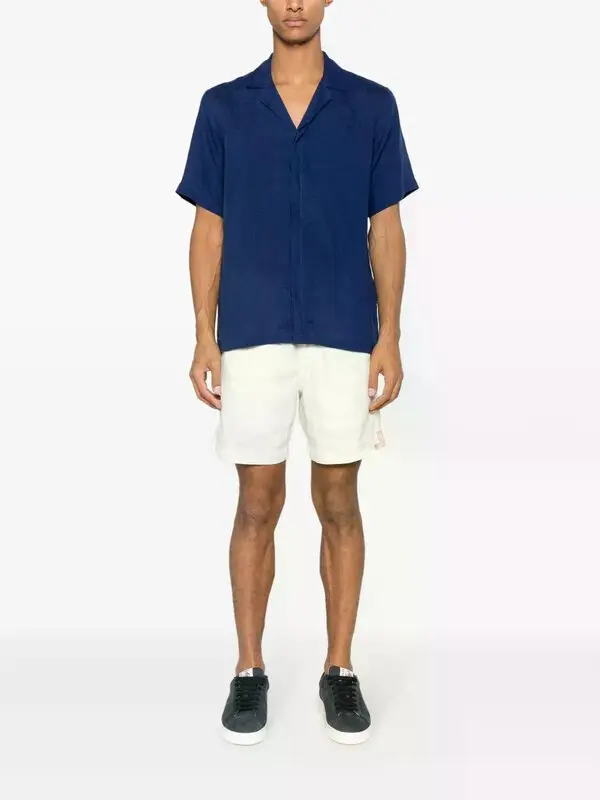 Orlebar Brown Maitan Notched-collar Linen Shirt - Blue