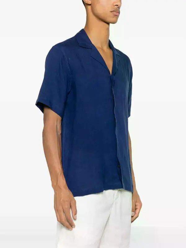 Orlebar Brown Maitan Notched-collar Linen Shirt - Blue