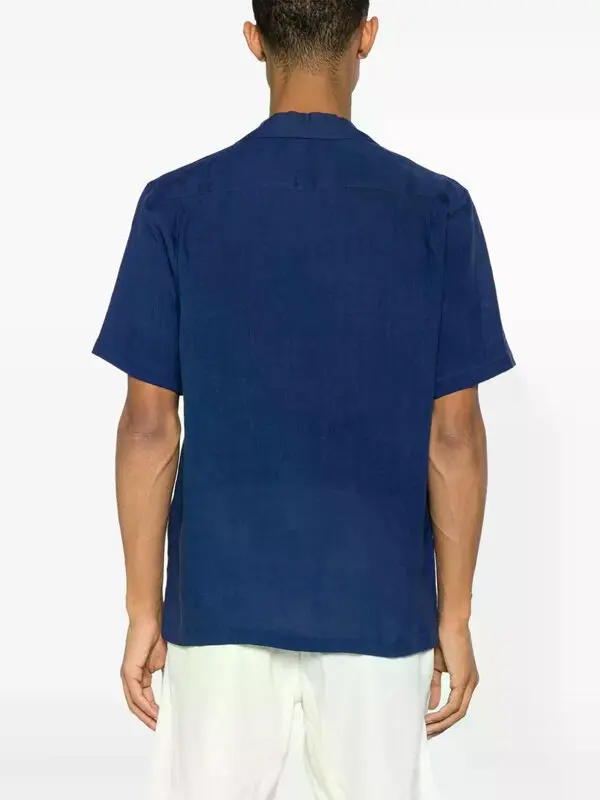 Orlebar Brown Maitan Notched-collar Linen Shirt - Blue