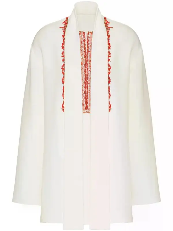 Valentino Garavani Cady Couture Embroidered Blouse