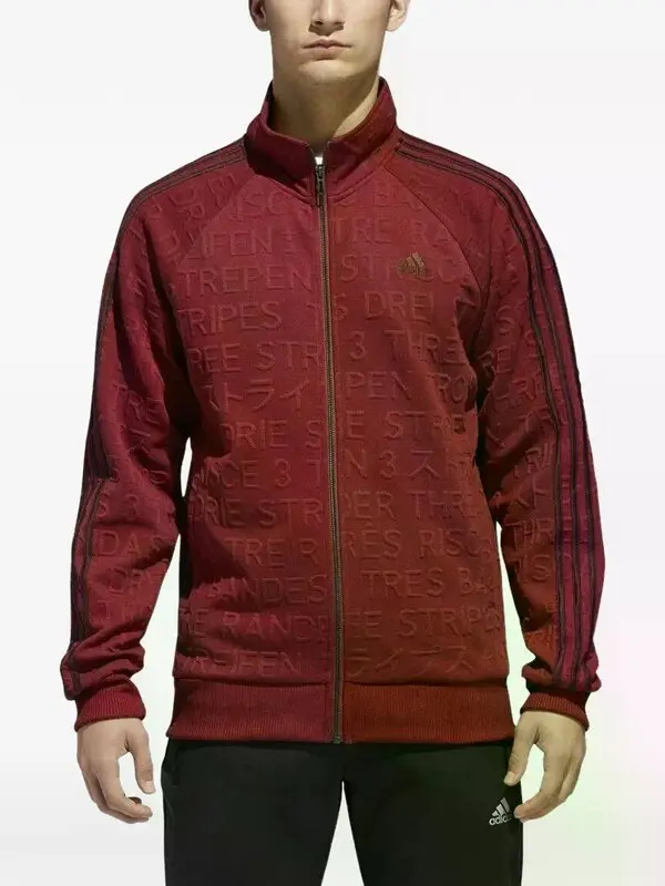 Adidas Badge Of Sport Stripe-detail Sweatshirt - Red
