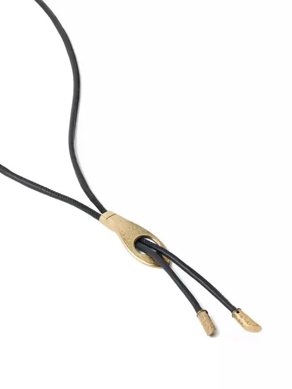 LEMAIRE Leather Necklace With Snake-head Motif - Black