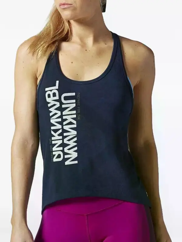 REEBOK Racerback Muscle Tank Top With Zip Detail