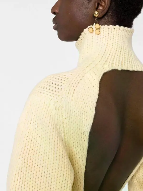 JIL SANDER High-neck Open-back Jumper - Yellow