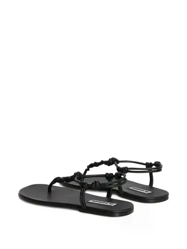 JIL SANDER Knotted-strap Flat Sandals - Black