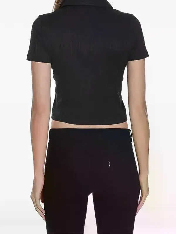 REEBOK Melody Ehsani Zip Ribbed Polo Top