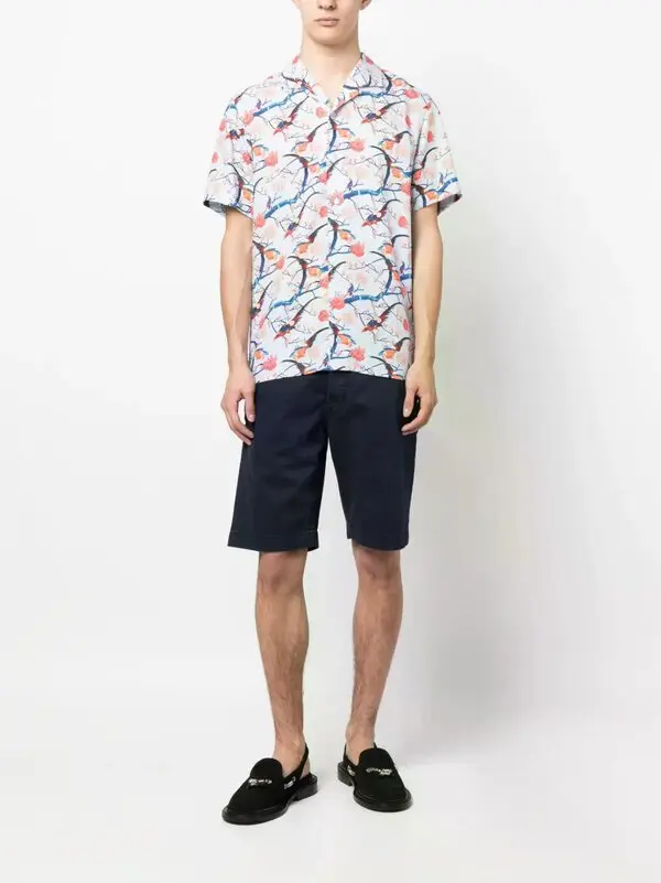 Orlebar Brown Hibbert Graphic-print Shirt - Blue