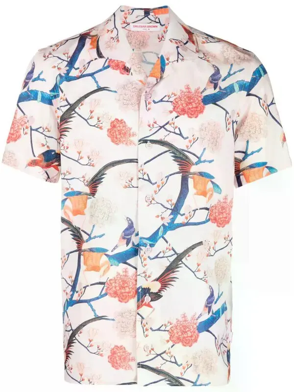 Orlebar Brown Hibbert Flight Of Fantasy Shirt - Pink