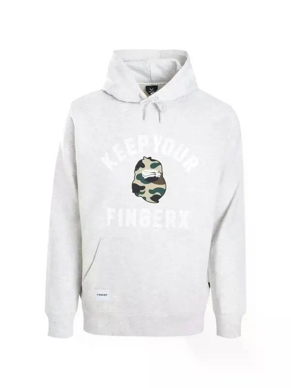 FINGERCROXX Logo-print Hoodie - Grey