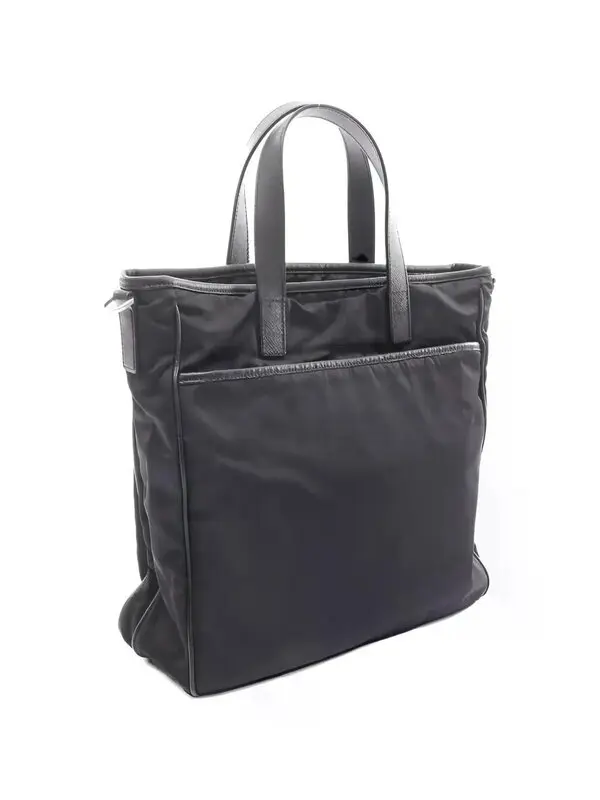 Prada 2000s Nylon Saffiano Leather Handbag