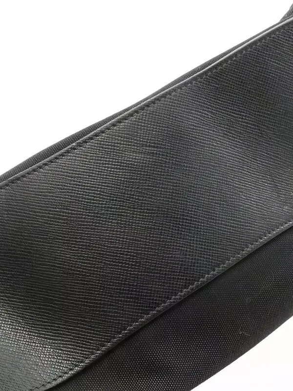 Prada 2010s Canvas And Saffiano Leather Handbag - Black