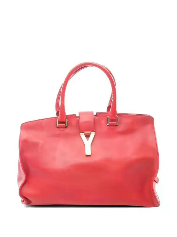 Saint Laurent 2000s Cabas Leather Handbag - Red