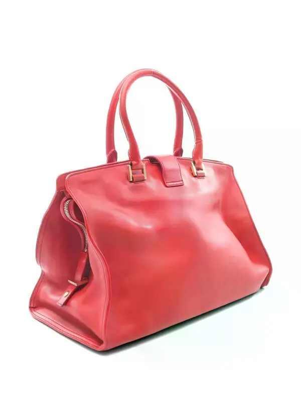 Saint Laurent 2000s Cabas Leather Handbag - Red