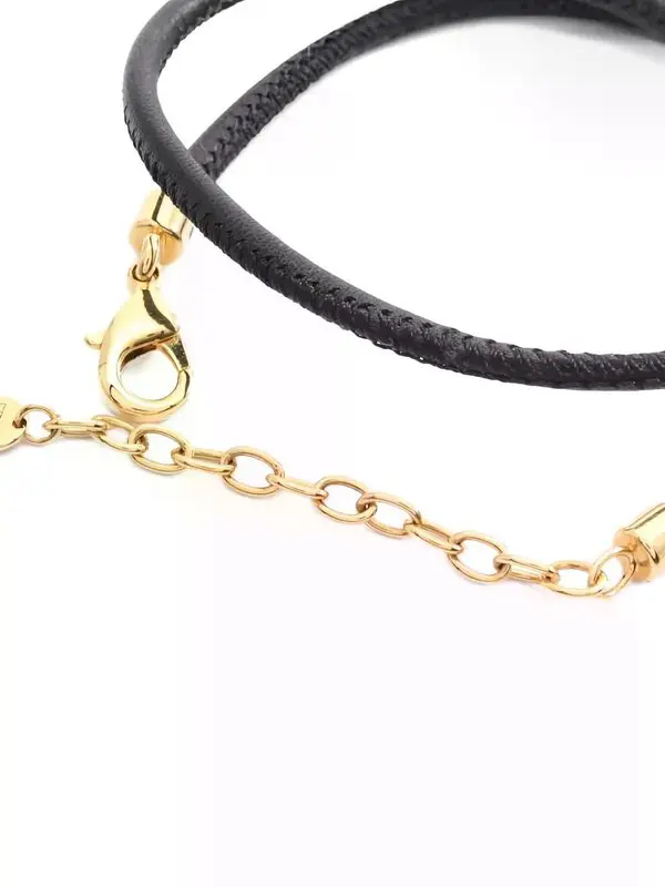 Fendi Logo Leather Bracelet - Gold