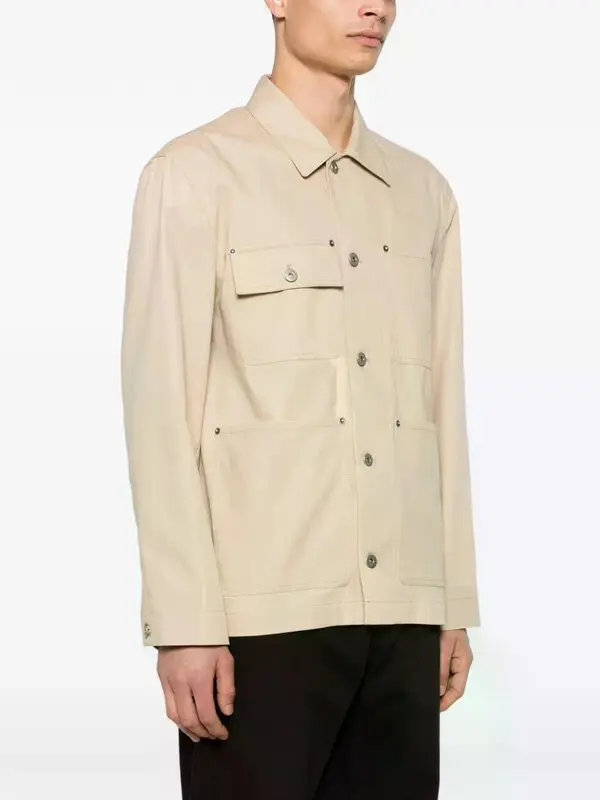 PAOLO PECORA Buttoned Pocket Overshirt - Neutrals