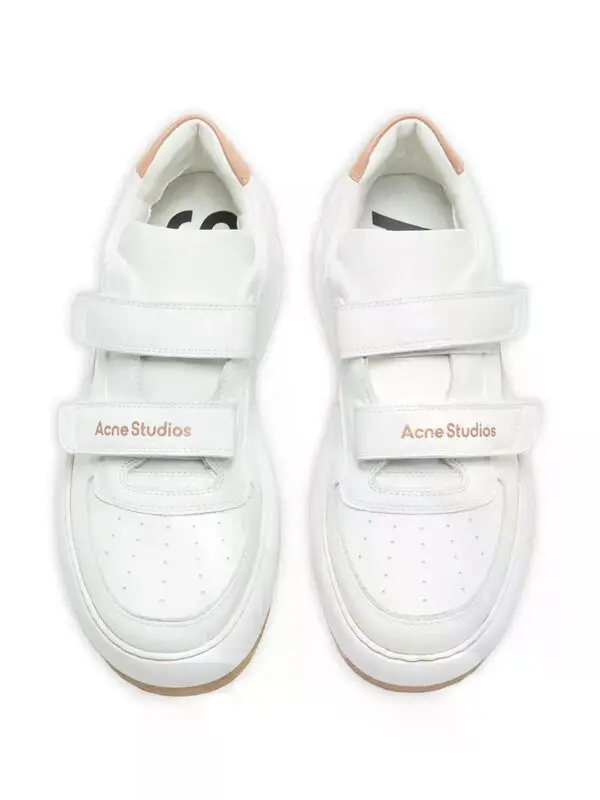 Acne Studios Platform Sneakers With Touch-strap Fastening - White