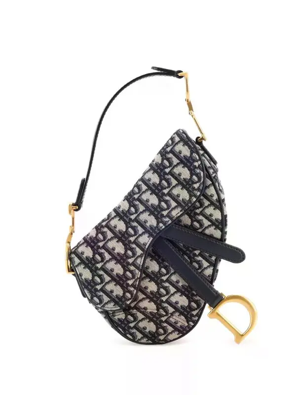 Dior Saddle Handbag Oblique Canvas Mini - Blue