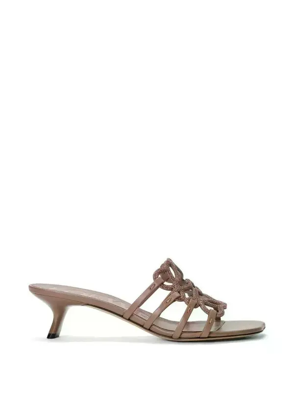 Loewe Petal Anagram Strass Sandals - Neutrals