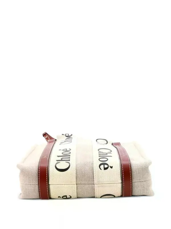 Chloé Woody Canvas Small Tote Bag - Brown