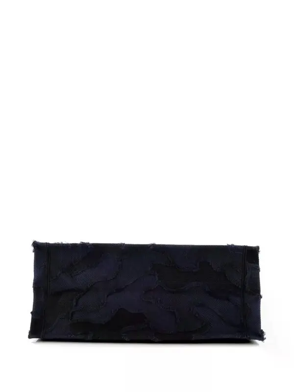Dior Camouflage Embroidered Canvas Large Tote Bag - Blue