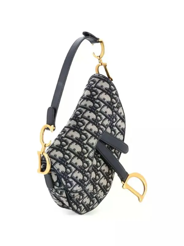 Dior Saddle Oblique Canvas Mini Shoulder Bag - Blue
