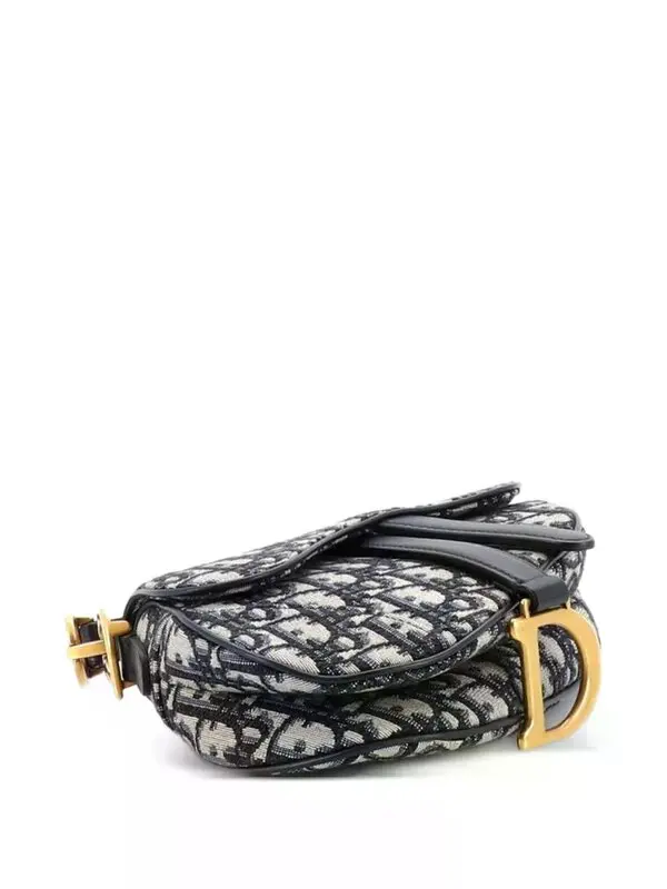 Dior Saddle Oblique Canvas Mini Shoulder Bag - Blue