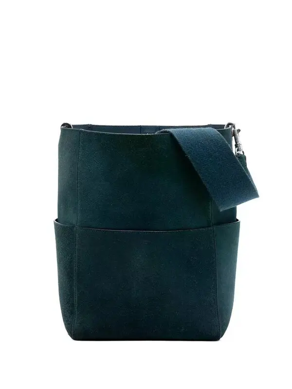 Celine 2016 Medium Suede Seau Sangle Bucket Bag - Blue