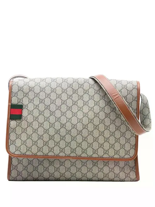 Gucci Gg Supreme Web Messenger Bag - Brown
