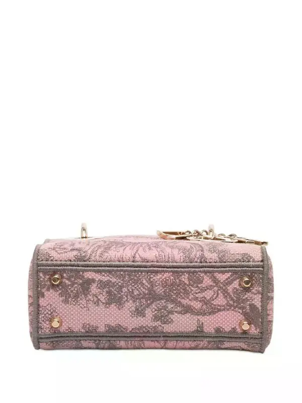 Dior 2023 Mini Embroidered Toile De Jouy Lady D-lite Satchel - Pink