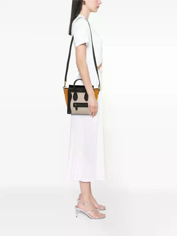 Celine 2016 Nano Tricolor Luggage Tote - Brown