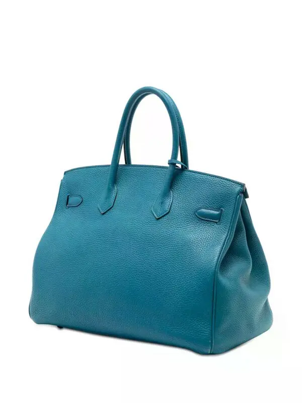 Hermès 2001-2002 Clemence Birkin Retourne 35 Handbag - Blue