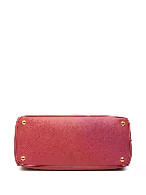 Prada Medium Saffiano Lux Galleria Double Zip Satchel - Pink