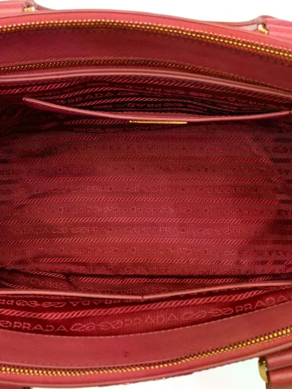 Prada Medium Saffiano Lux Galleria Double Zip Satchel - Pink