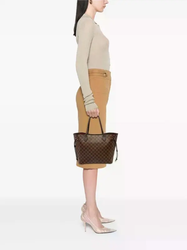 LOUIS VUITTON Damier Ebene Neverfull Mm Tote Bag - Brown