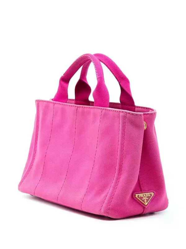 Prada Small Canapa Logo Satchel - Pink