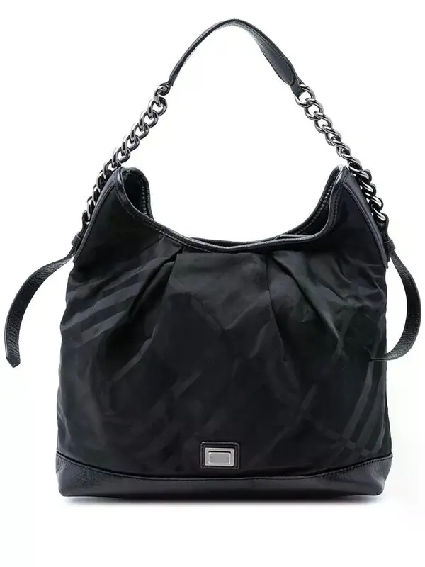 Burberry Tonal Check Nylon Shoulder Bag