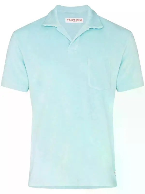 Orlebar Brown Fleece-texture Design Polo Shirt - Blue