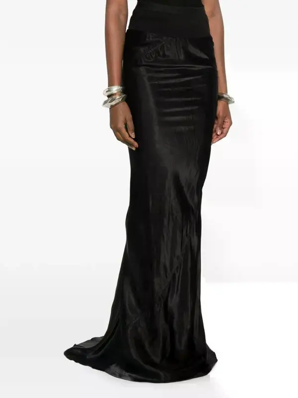 Rick Owens Maxi Ruched Skirt - Black