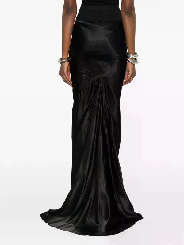 Rick Owens Maxi Ruched Skirt - Black