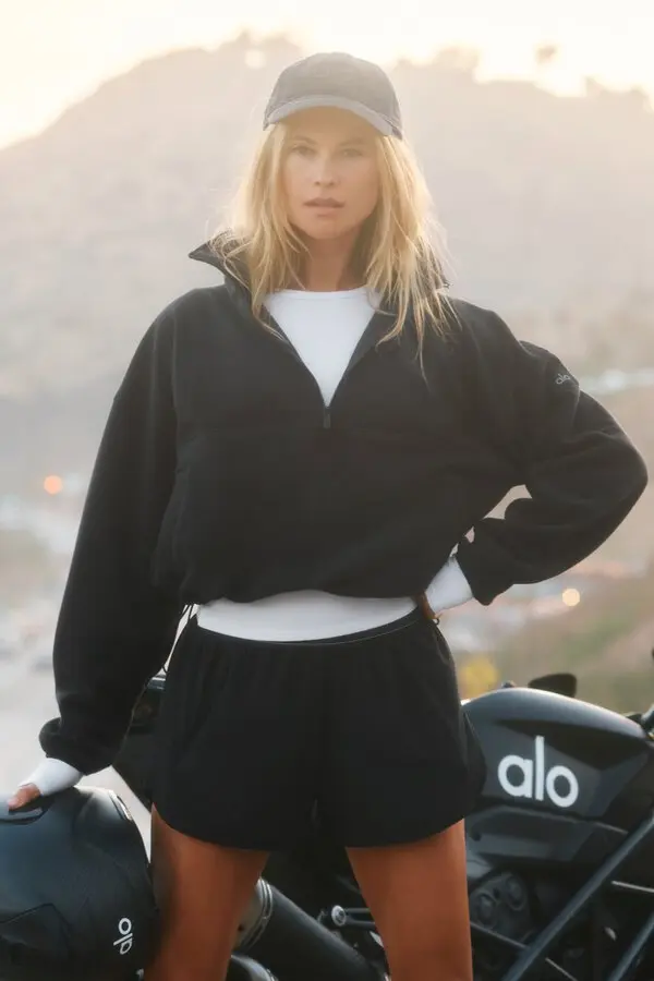 Alo Yoga Polar Fleece Retreat Cover Up Sweatshirt - Black