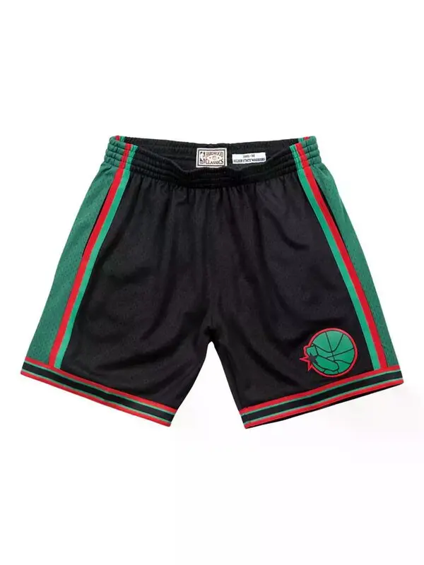 Mitchell & Ness 1993 Golden State Warriors Logo Patch Shorts - Black
