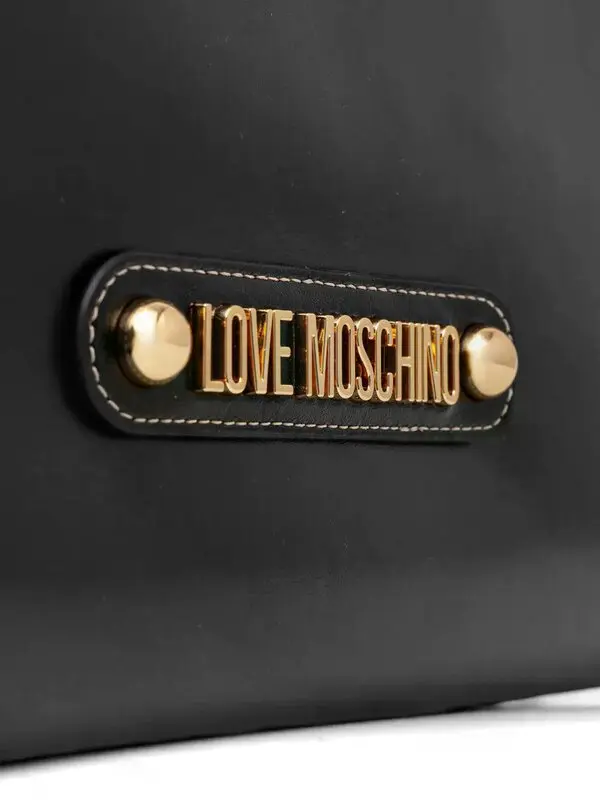 Moschino Logo Appliqué Tote - Black