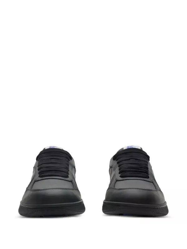 Burberry Leather Terrace Sneakers With Check Detail